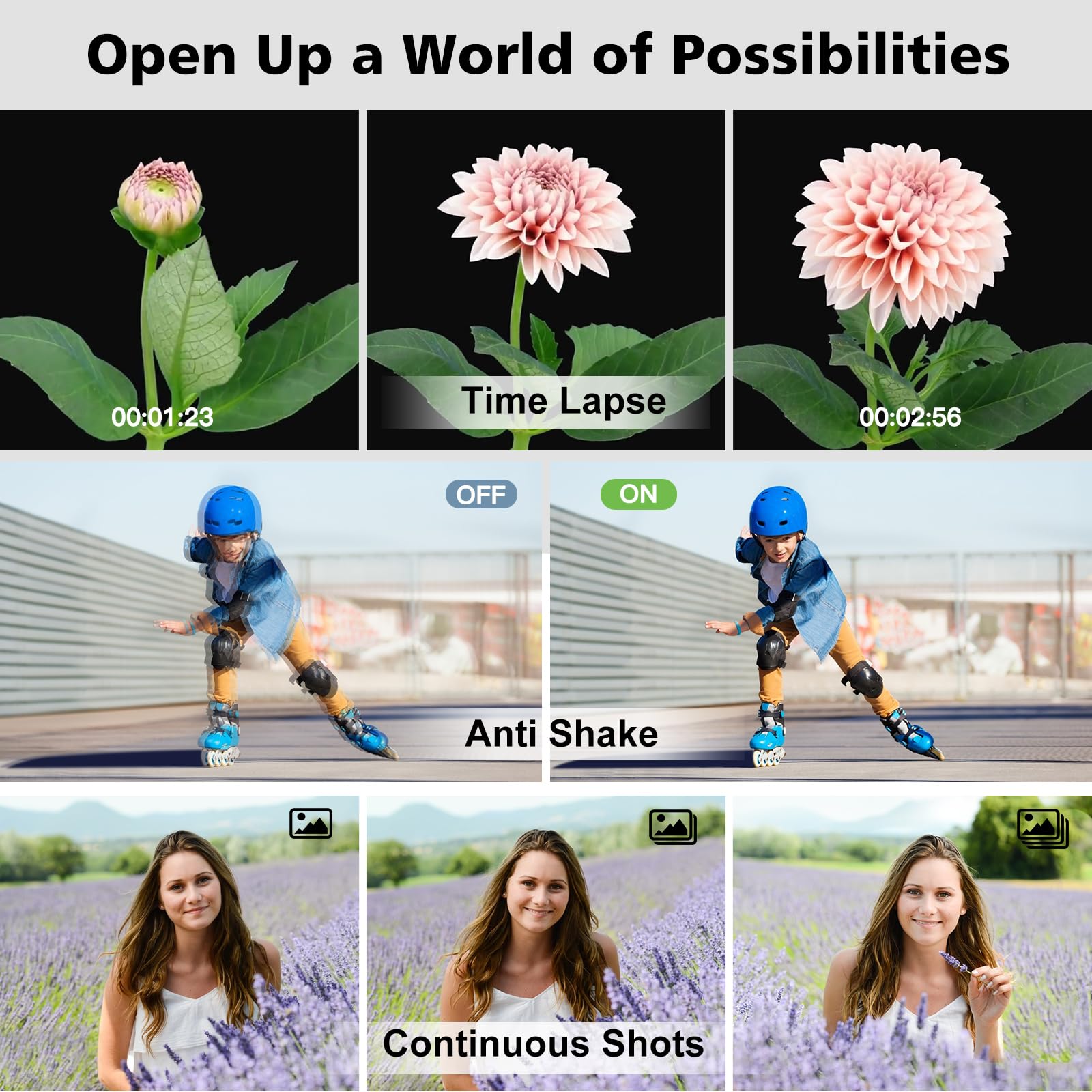 4K Digital Camera with Flash, 48MP Camera for Photography Teens Adults Autofocus Vlogging and YouTube Cameras with Flip Screen, Anti-Shake, 16X Digital Zoom, 32GB Card, Two Batteries, Lanyard