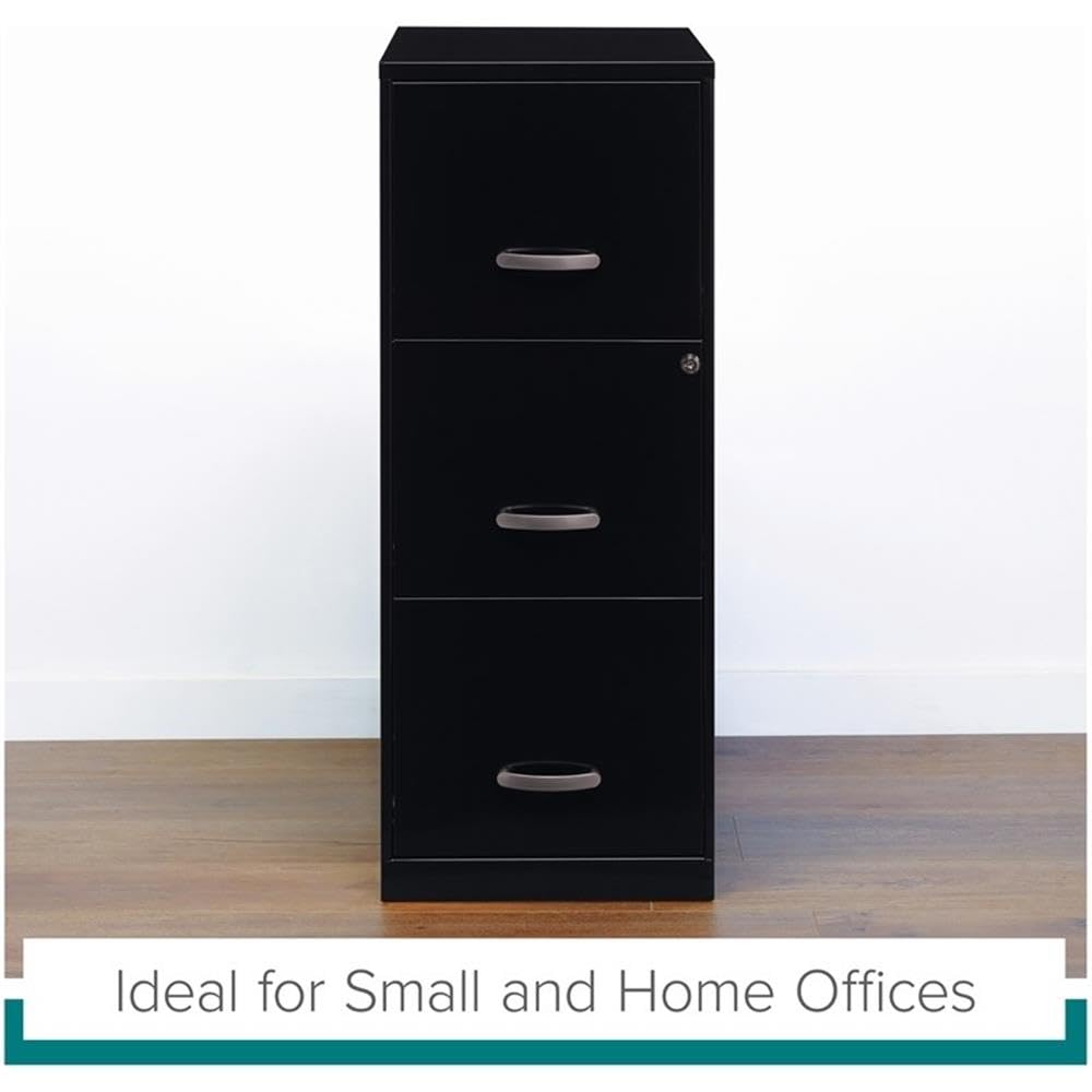 Scranton & Co 3 Drawer Letter File Cabinet in Black