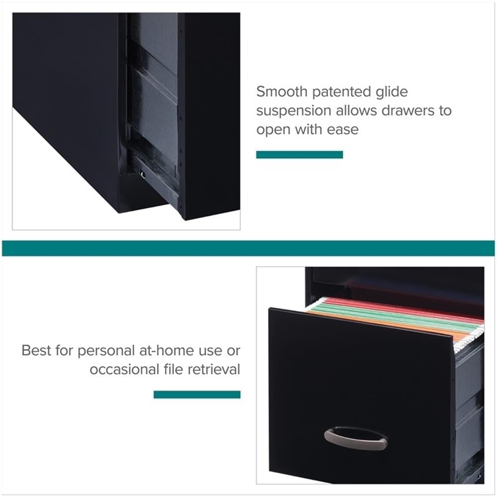 Scranton & Co 3 Drawer Letter File Cabinet in Black