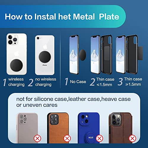 BEENLE Upgraded Rearview Mirror Magnetic Phone Holder Mount for Car, Rotatable and Retractable Car Phone Holder, Strong Magnet Cell Phone Holder Car Cradle Fit All Mobiles & Vehicles