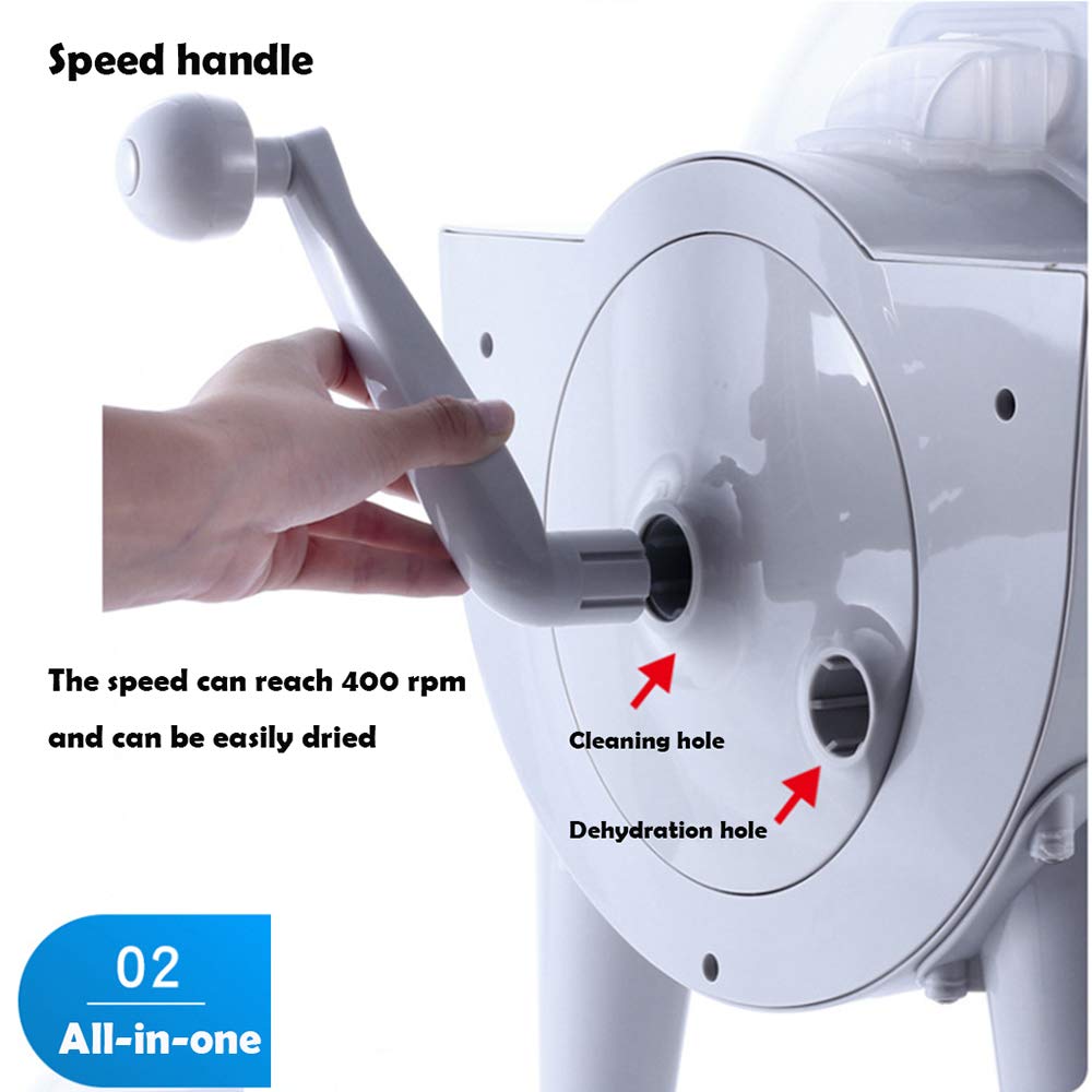 Household Products Non-Electric Portable Hand-Operated Drum Washing Machine, Manual Clothes Washer Dehydration, Spin Dryer for Camping Apartments RV Dormitory
