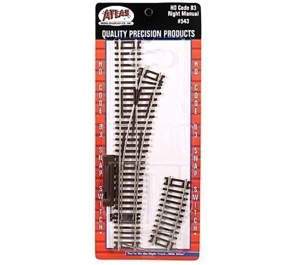 Code 83 Nickel Silver Manual Snap Switch Right HO Scale Atlas Trains