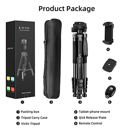 Tripod for Camera, 72 inch Tall Camera Tripod & Monopod with Remote, Professional Heavy Duty Tripod Stand for DSRL Cameras, Cell Phones, ipad, Compatiable with Canon, Nikon, Sony