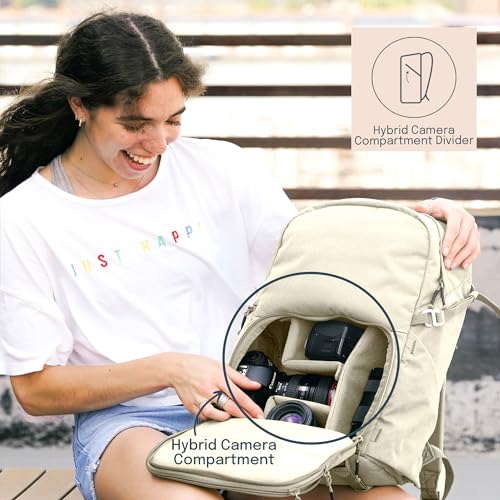 BREVITE - The Jumper - Compact Camera Backpacks for Photographers - A Minimalist & Travel-friendly Photography Backpack Compatible With Both Laptop & DSLR Accessories 18L (Boulder Tan)