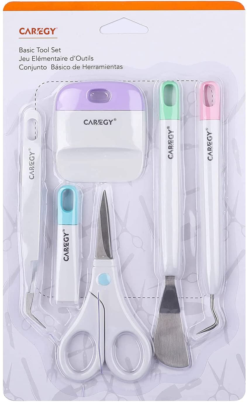 CAREGY Craft Vinyl Weeding Tools Set, Precision Craft Vinyl Tools Kit, Weeding Kits for Cricut/Silhouette/Siser/Oracal 631 651 751 Vinyl