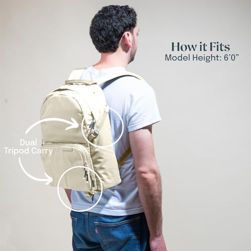 BREVITE - The Jumper - Compact Camera Backpacks for Photographers - A Minimalist & Travel-friendly Photography Backpack Compatible With Both Laptop & DSLR Accessories 18L (Boulder Tan)