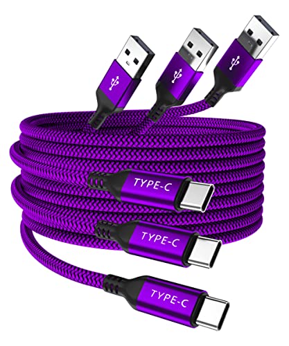 Elebase USB Type C Charger Cable 3Pack 1.5/3.3/6.6FT,Charging Cord for Kindle Fire HD 10 9th 2019,8 10th 2020,Paperwhite 2021 11th Generation,iPad Air 4 4th 5 5th Mini 6 6th,Samsung Galaxy Z Flip Fold