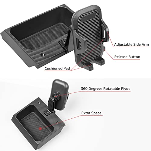 Ecarzo Phone Holder Mount for 2021 2022 2023 Ford Bronco Center Console Dash Storage Tray Cell Phone Stand Sunglass Holder Accessories