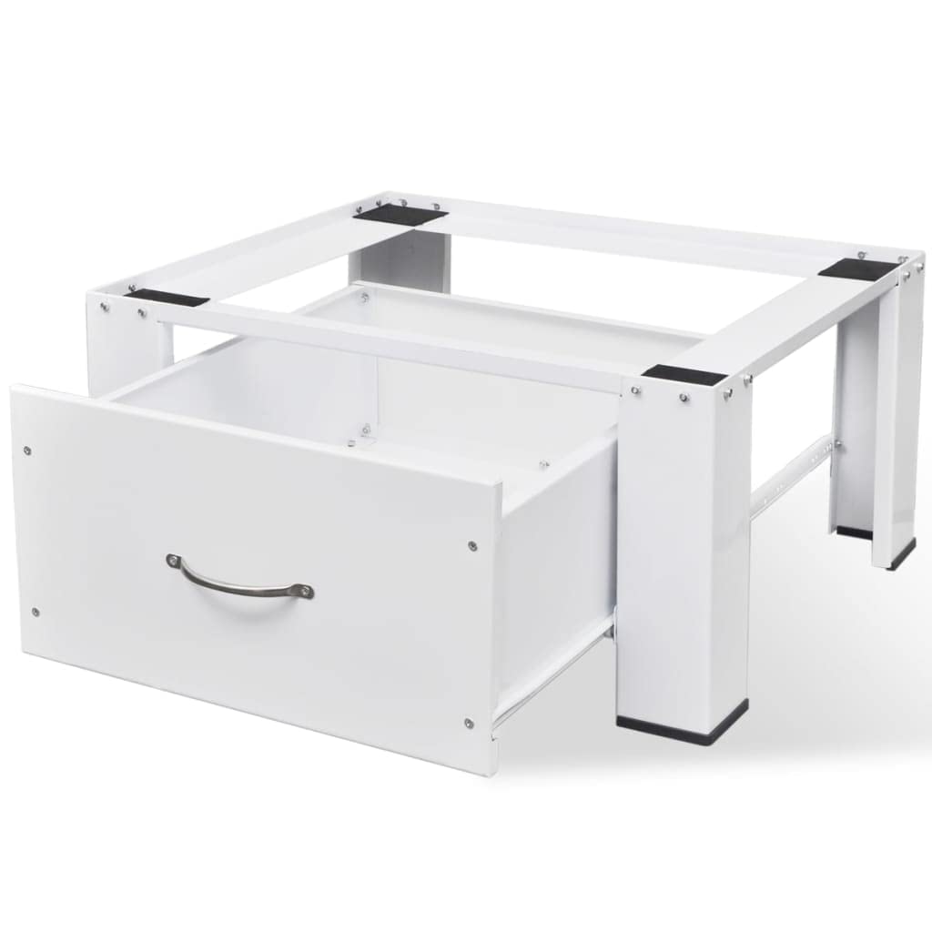 GOLINPEILO Washing Machine Pedestal Base Stand with Drawer Storage Stacking Kit Shelf Dryer Mini Refrigerator Cabinet Stackable Kit Utility Room, Washing Room with Drawer 24.8"x21.3"x12.2"