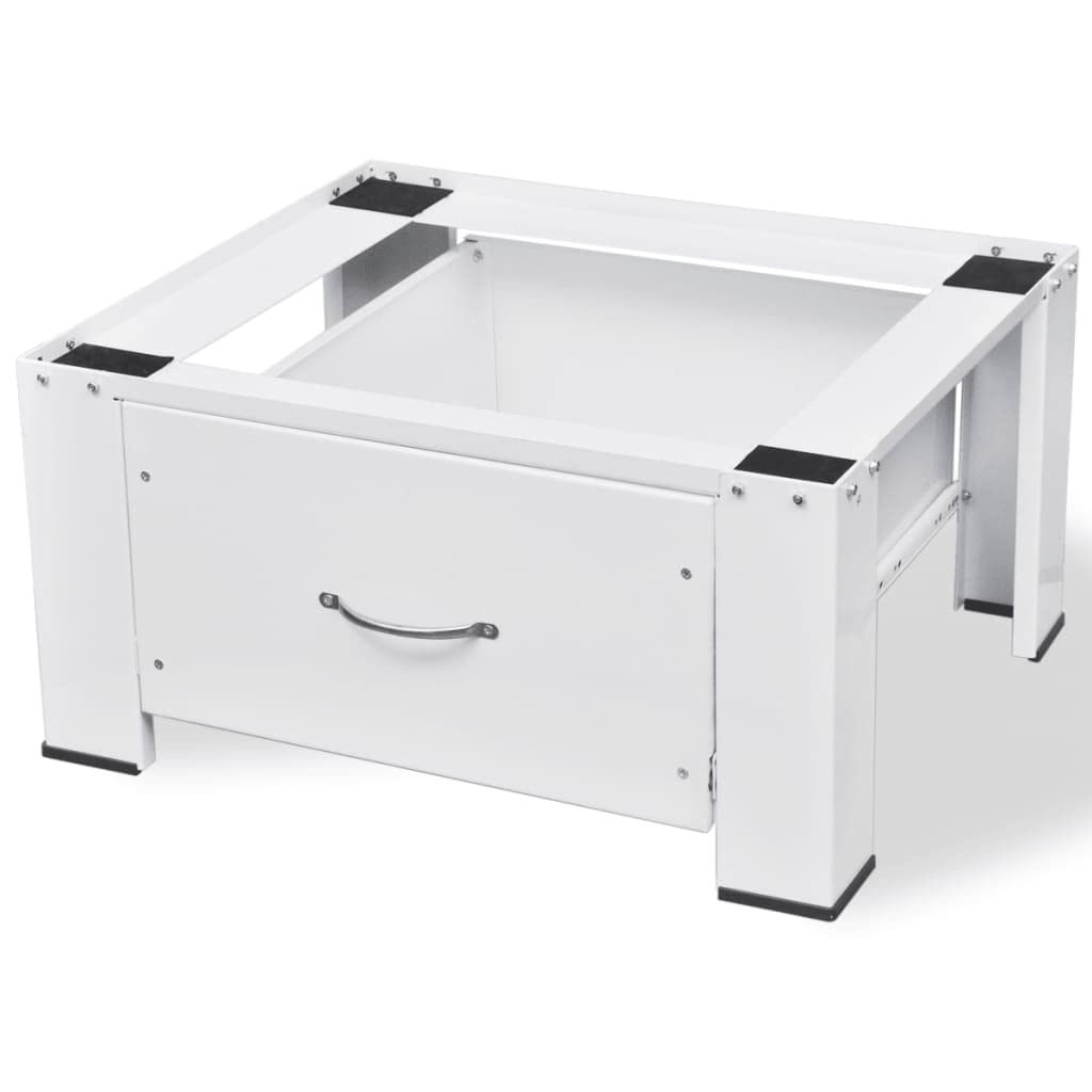 GOLINPEILO Washing Machine Pedestal Base Stand with Drawer Storage Stacking Kit Shelf Dryer Mini Refrigerator Cabinet Stackable Kit Utility Room, Washing Room with Drawer 24.8"x21.3"x12.2"