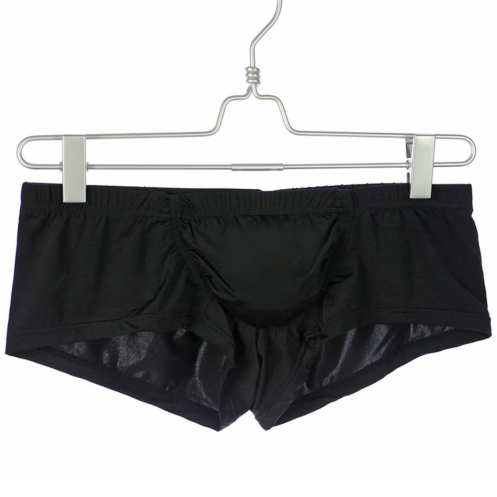Faringoto Men's Shorts Men Gay Underwear Ice Silk Breathable Slip Boxershorts Black
