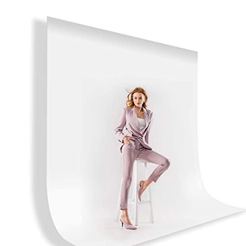 Julius Studio 10 x 12 feet Pure White Backdrop Screen Long-Life Reusable Background, Higher Density Than Market Standard Thick 150GSM Synthetic, Photography Video Studio, Events, Streaming, JSAG208