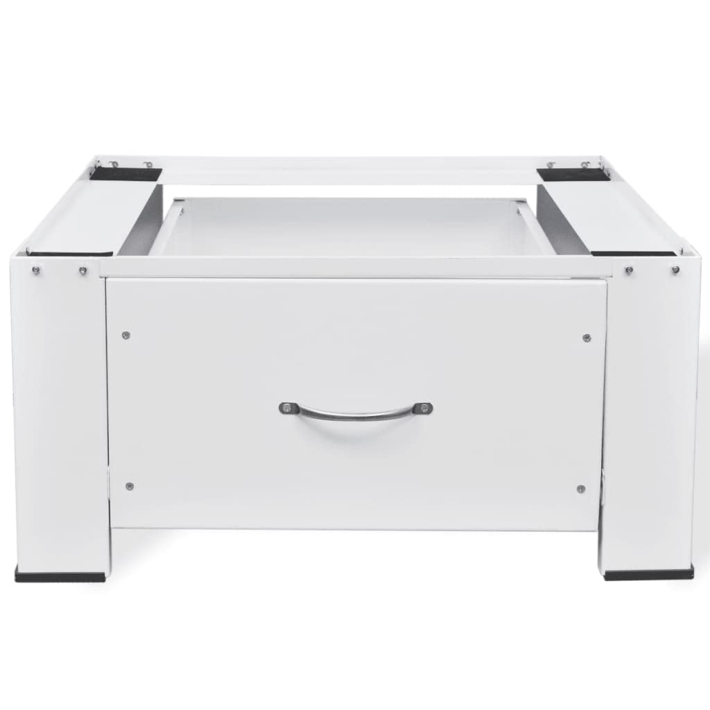 GOLINPEILO Washing Machine Pedestal Base Stand with Drawer Storage Stacking Kit Shelf Dryer Mini Refrigerator Cabinet Stackable Kit Utility Room, Washing Room with Drawer 24.8"x21.3"x12.2"