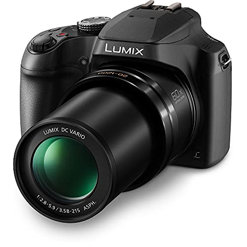 Panasonic Lumix DC-FZ80 Digital Camera (DC-FZ80K) - Bundle - with LED Video Light + Digital Flash + Soft Bag + 12 Inch Flexible Tripod + Cleaning Set + 55mm UV Filter