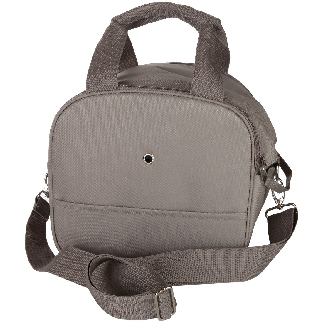 Home-X Portable Canvas Yarn Bag, Features a Hole for Yarn in Use, Grey