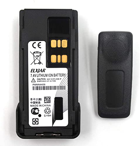 elxjar (2-Pack) 7.4V 2600mAh PMNN4409AR Replacement Two-Way Radio Battery for Motorola XPR7350 XPR7580 XPR7550 XPR3300 APX4000 APX1000 XPR3300 XPR3500 XPR7550 XPR7580 XPR7350 DP4400 PMNN4448
