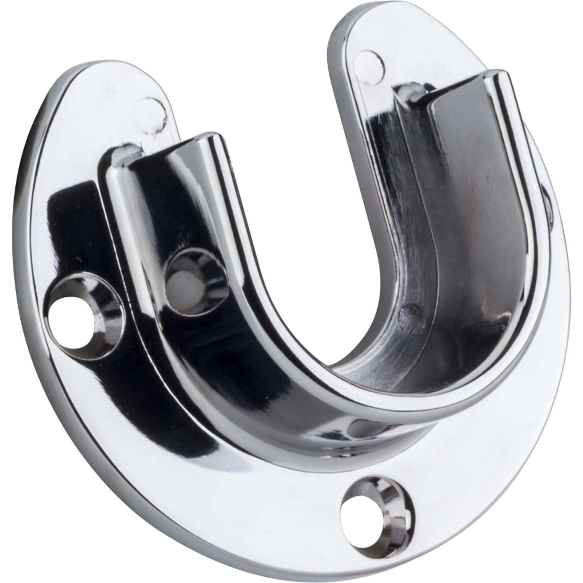 Chrome Open Closet Bracket for Round 1-5/16" Closet Rod with Screws