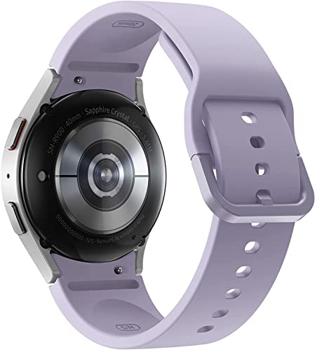 Samsung Galaxy Watch 5 [2022] Latin Specs Bluetooth Aluminum Case BioActive Sensor Sleep Tracking Heart (40mm, Silver / Violet + 15W Wall Charger)
