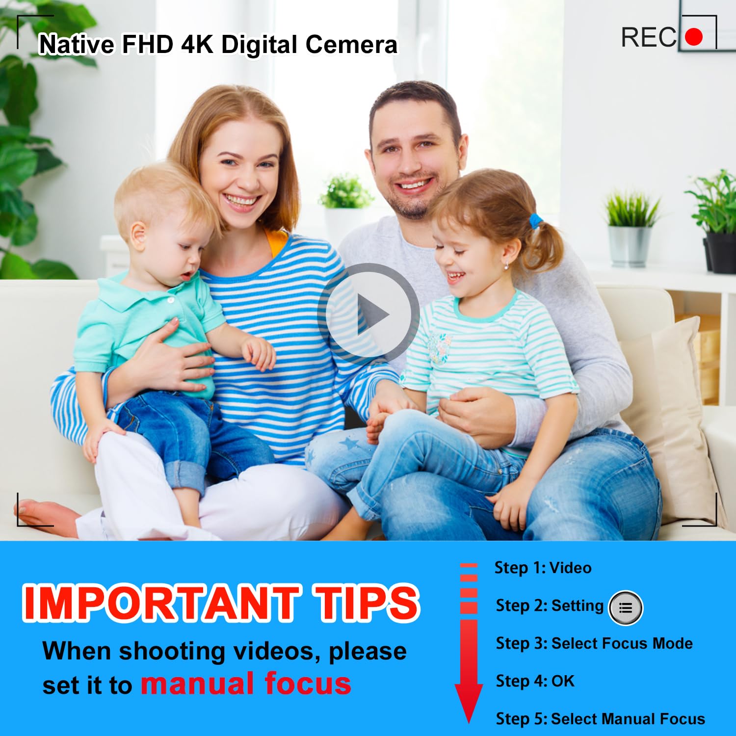 4K Digital Camera,Kids Camera with 64GB SD Card,Autofocus 64MP Point and Shoot Digital Cameras with 18X Digital Zoom,Two Batteries,Compact Small Camera for Kids Boys Girls