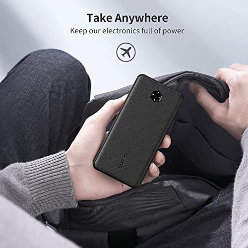 SIXTHGU Portable Charger, S2101 Power Bank 10000mAh USB C Battery Pack with 3A Fast Charging and Dual Output for iPhone, Samsung Galaxy and More(Black)