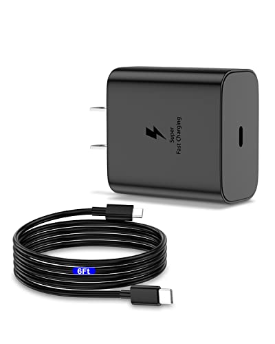 45W USB C Samsung Super Fast Charger Block for Samsung Galaxy S23 Ultra S22 Ultra Charger S23/S23+/S22+/S22/S21/ Ultra,S10/S9/S8,Galaxy Tab S8 Ultra S7/S7+/S8+ Type C Wall Charger with 6ft Cable