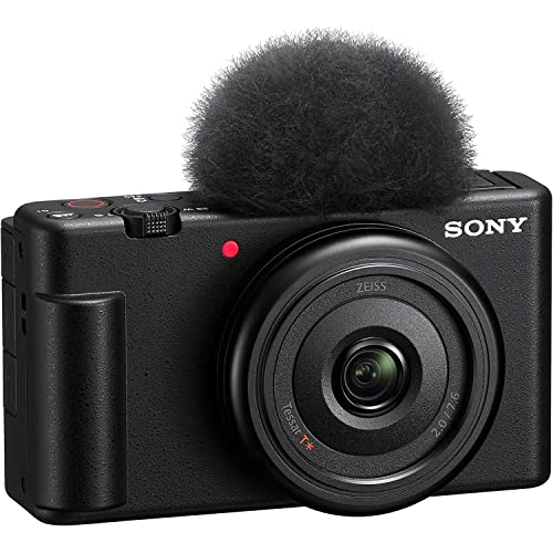 Sony ZV-1F Vlog Camera for Content Creators and Vloggers Black Bundle with Lexar 64GB High-Performance 800x UHS-I SDHC Memory Card + Camera Case + 1400 mAh Battery Pack