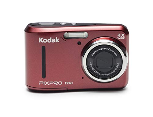 Kodak PIXPRO FZ43 Friendly Zoom (Red) with 16GB SD Card Bundle (2 Items)