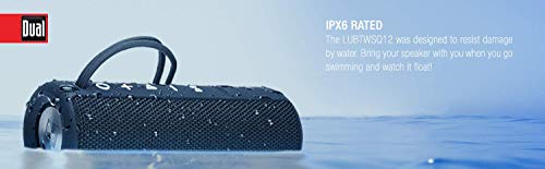 Dual Electronics LUBTWSQ12 Wireless Portable Bluetooth Speaker|TruWireless Bluetooth Stereo|Water Resistant IPX6 & Floats |360 Rich Dynamic Sound|100ft Wireless Range|15 Hour Playtime |Quick Charge