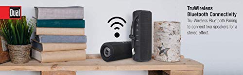 Dual Electronics LUBTWSQ12 Wireless Portable Bluetooth Speaker|TruWireless Bluetooth Stereo|Water Resistant IPX6 & Floats |360 Rich Dynamic Sound|100ft Wireless Range|15 Hour Playtime |Quick Charge