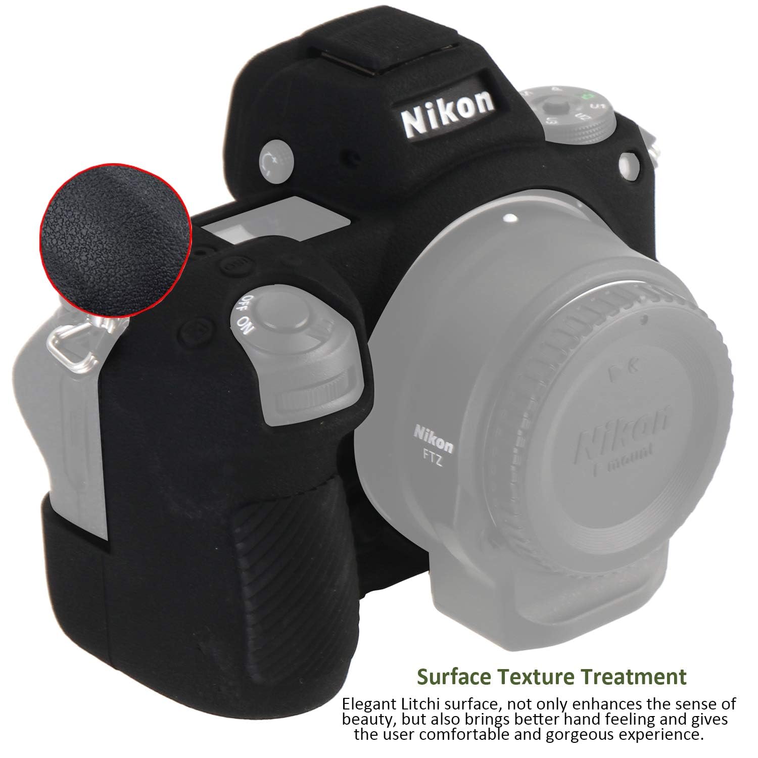 Easy Hood Camera Case Compatible with Nikon Z6 Z7 Z6 II Z7 II Digital Camera, Anti-Scratch Soft Silicone Rubber Housing Case Shell Protective Camera Cover Skin Protector (Black)