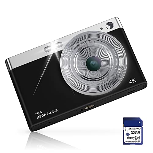 Digital Camera for Kids, Small Cameras for Teens, Portable Compact Camera for Photography, 1080P 50MP Autofocus Children Camera with 32GB SD Card, 2.88 Inch LCD Screen, 16x Digital Zoom (Black)