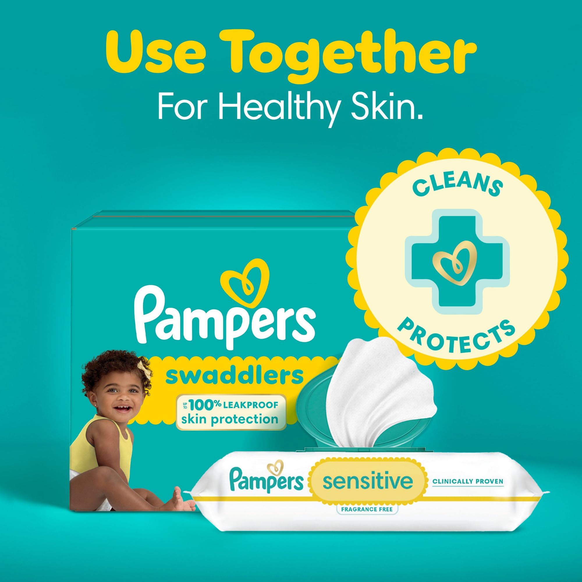 Diapers Size 4, 150 Count - Pampers Swaddlers Disposable Baby Diapers (Packaging & Prints May Vary)