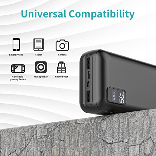 POIYTL Power Bank 50000mAh 22.5W Fast Charging Portable Charger USB-C Quick Charge with 3 Outputs & 2 Inputs LED Display Huge Capacity External Battery Pack for iPhone, Samsung, iPad etc