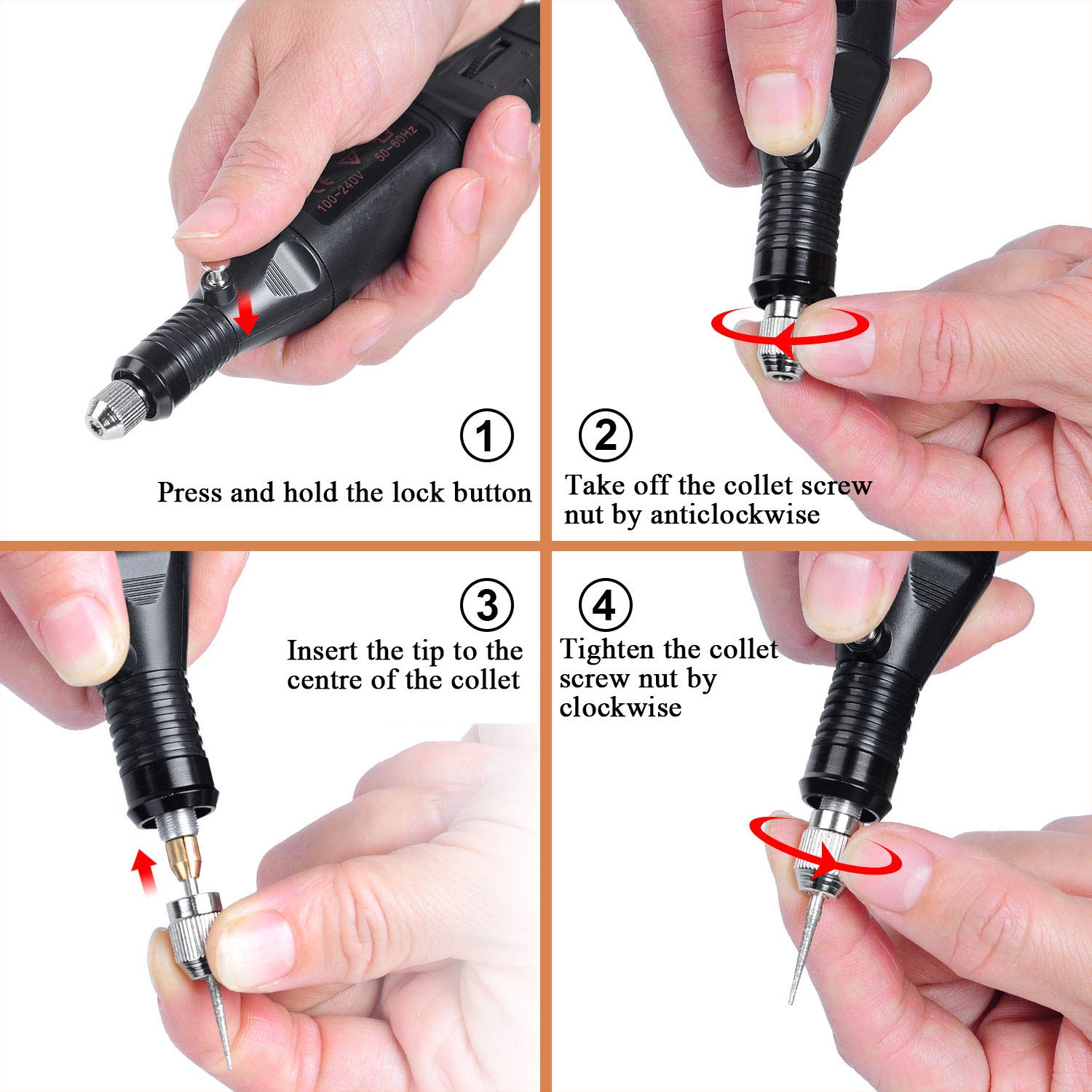 Uolor 108 Pcs Engraving Tool Kit, Multi-Functional Electric Corded Micro Engraver Etching Pen DIY Rotary Tool for Jewelry Glass Wood Ceramic Metal Plastic with Scriber, 82 Accessories and 24 Stencils