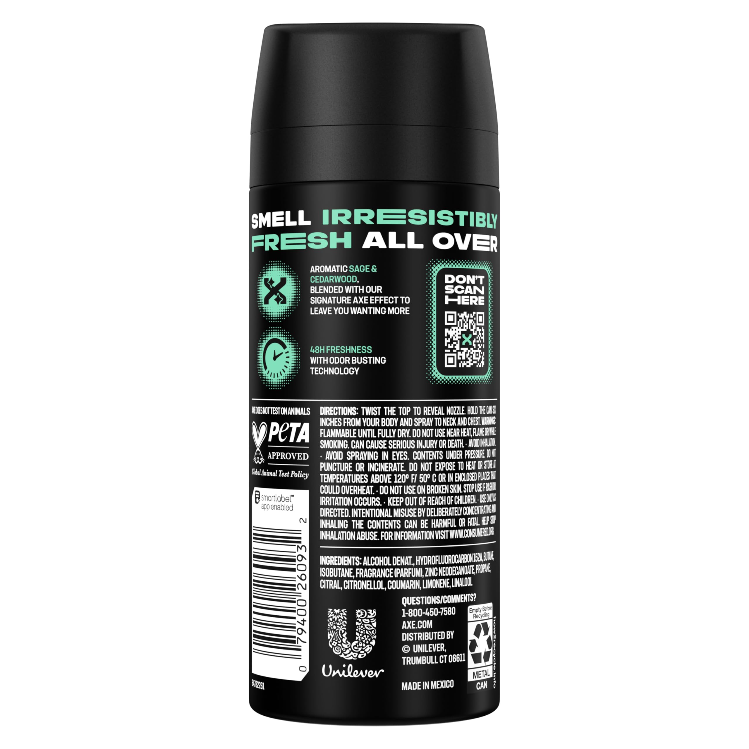 AXE Apollo Body Spray Deodorant Sage & Cedarwood for Long-Lasting Odor Protection, Deodorant for Men Formulated Without Aluminum 4.0 oz