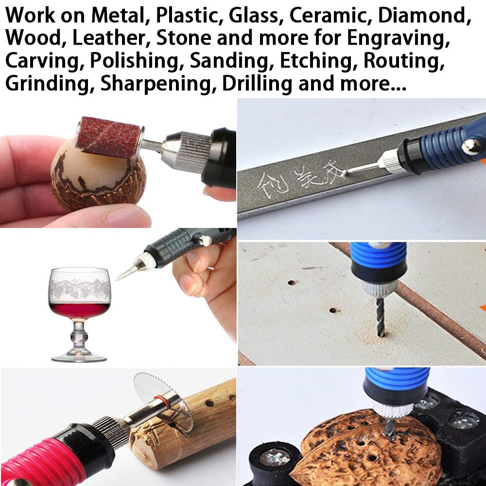Uolor 108 Pcs Engraving Tool Kit, Multi-Functional Electric Corded Micro Engraver Etching Pen DIY Rotary Tool for Jewelry Glass Wood Ceramic Metal Plastic with Scriber, 82 Accessories and 24 Stencils