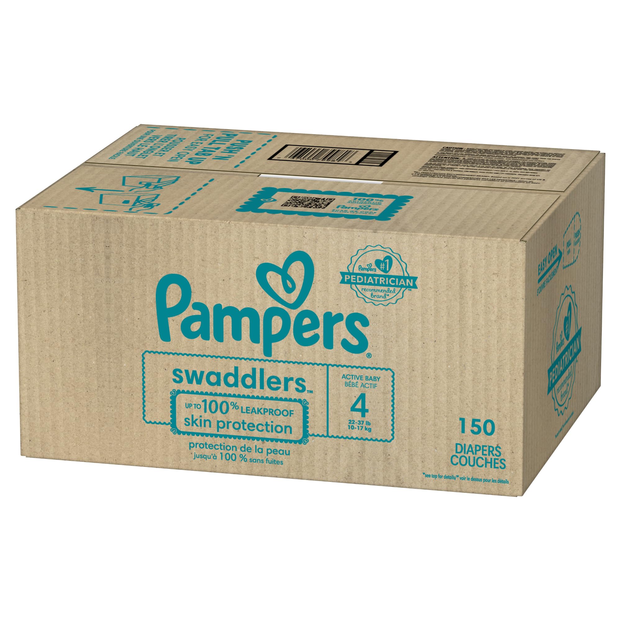 Diapers Size 4, 150 Count - Pampers Swaddlers Disposable Baby Diapers (Packaging & Prints May Vary)