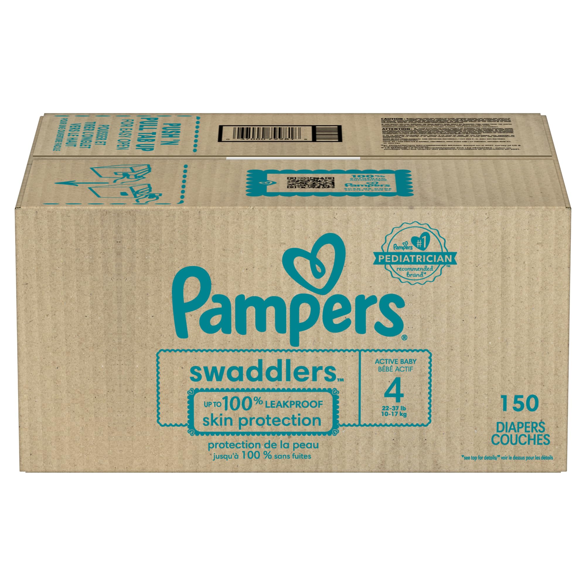 Diapers Size 4, 150 Count - Pampers Swaddlers Disposable Baby Diapers (Packaging & Prints May Vary)