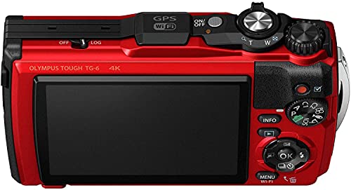 Olympus Tough TG-6 Waterproof Camera (Red) - Top KnotchBundle + Sandisk 128GB Ultra Memory Card + Padded Case + Flex Tripod + Photo Software Suite + More
