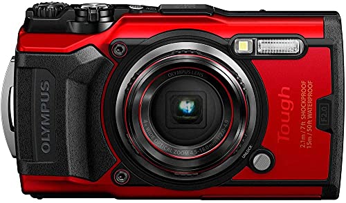 Olympus Tough TG-6 Waterproof Camera (Red) - Top KnotchBundle + Sandisk 128GB Ultra Memory Card + Padded Case + Flex Tripod + Photo Software Suite + More