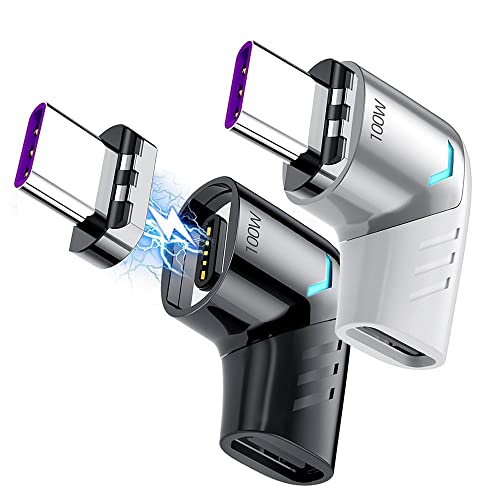 BoxWave Adapter Compatible with LG XBOOM Go PL5 - MagnetoSnap PD Angle Adapter, Magnetic PD Angle Charging Adapter Device Saver for LG XBOOM Go PL5 - Metallic Silver