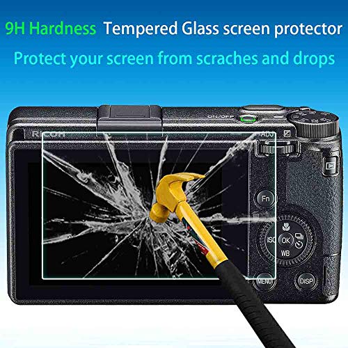 GR III Screen Protector for Ricoh GR III Digital Camera,ULBTER 0.3mm 9H Hardness Tempered Glass Ricoh GRIII Screen Saver Edge to Edge Protection, Anti-Scrach Anti-Fingerprint Anti-Bubble [3 Pack]
