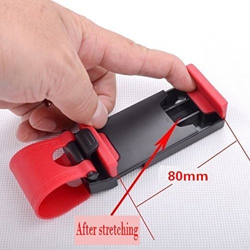 MMOBIEL Universal Portable Steering Wheel Phone Holder Mount Clip Hands Free Compatible with iPhone 12 (Pro)/11/11 Pro (Max) /X/XR/XS (Max)/8(+)/7(+) Samsung S21/S20/S10/Note 10