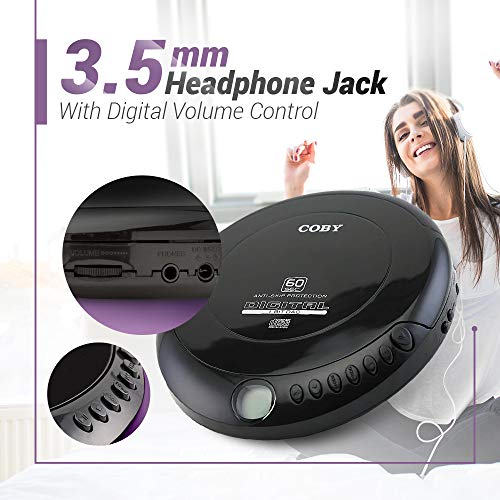 Coby Portable Compact Anti-Skip CD Player β Lightweight & Shockproof Music Disc Player w/ Pro-Quality Earbuds - For Kids & Adults - Home Car & Travel