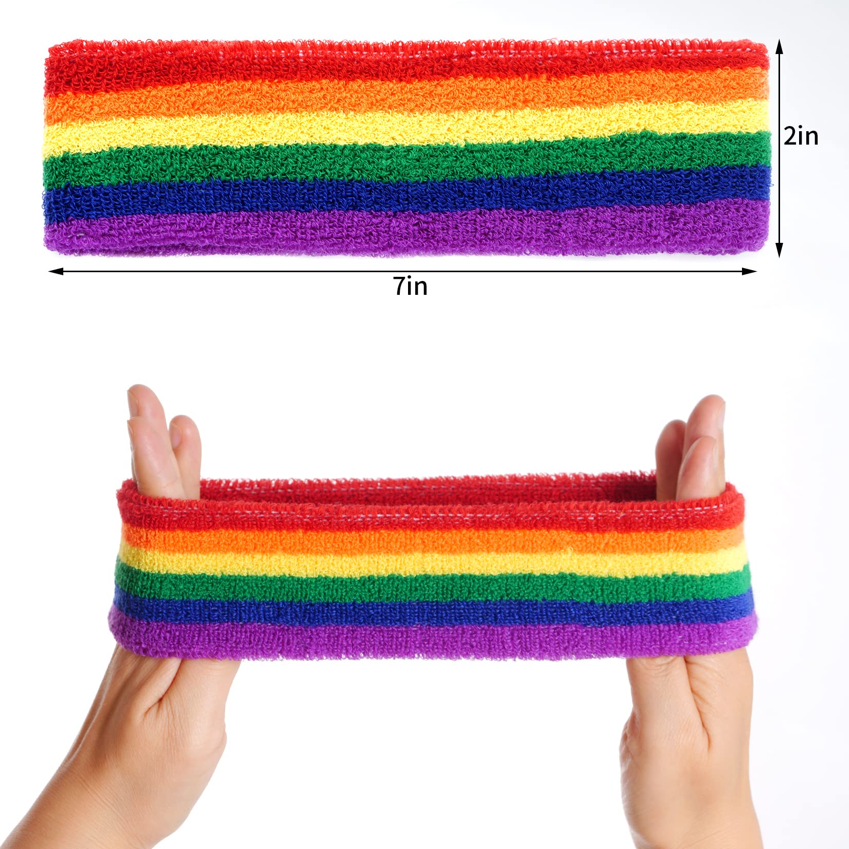 2 Pack LGBTQ Gay Pride Rainbow Set, Lesbian Gay Pride Stuff Rainbow Pride Cape Sunglasses Headband Rainbow Costume for Men Women