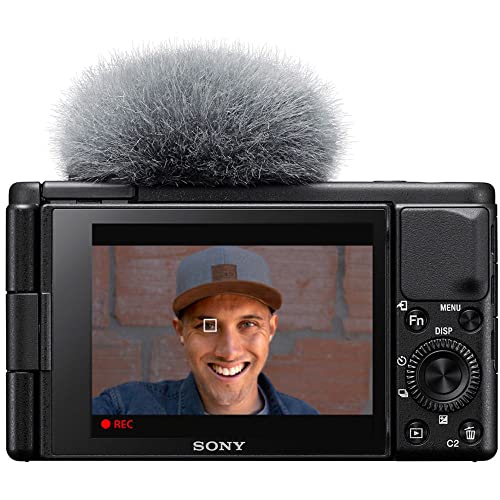 Sony ZV-1 Digital Camera (Black) (DCZV1/B) + 64GB Memory Card + Corel Photo Software + NP-BX1 Battery + Card Reader + LED Light + HDMI Cable + Deluxe Soft Bag + Charger + Flex Tripod + More (Renewed)