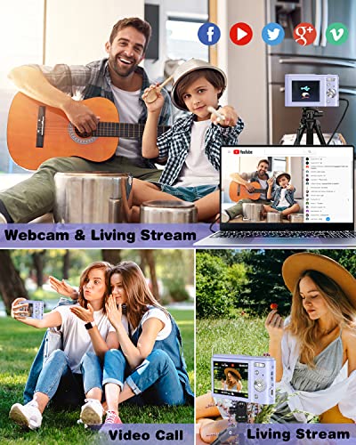 Digital Camera, Lecran FHD 1080P 36.0 Mega Pixels Vlogging Camera with 16X Digital Zoom, LCD Screen, Compact Portable Mini Cameras for Students, Teens, Kids (Purple)