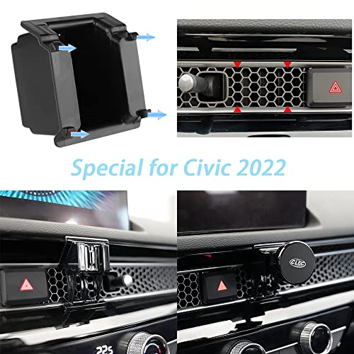 Zchan Civic 2022-2023 Magnet Car Phone Holder Stand in Air Vent/Dashboard, 360°Rotation Phone Holder for Car Work with Thin Case, Upgraded Car Phone Mount Custom for Civic Apply to All 4-7 inch Phone