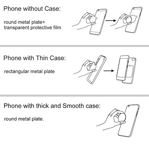 SALEX Magnetic Phone Mount 4 Pack. Black Flat Cell Phone Holder for Car Dashboard, Wall, Truck. Universal Stick on iPad Wall Magnet Mount Kit for Tablets, Smartphones. Magnetic Car Mount for iPhone