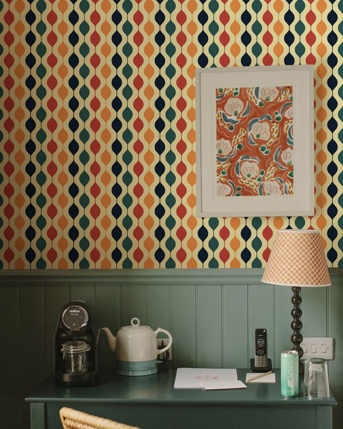 JiffDiff 393.7"x 15.7" Retro Wallpaper Neon Peel and Stick Wallpaper Self-Adhesive Wallpaper Removable Contact Paper Waterproof Wallpaper Coloring Wallpaper Peel and Stick